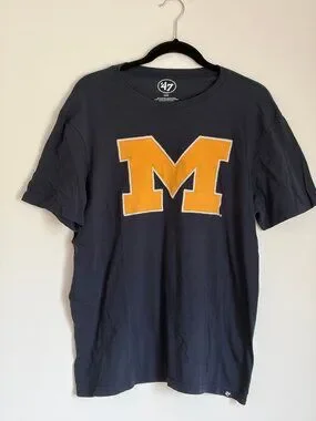 ‘47 Brand | Shirts | Michigan Wolverines Blue 47 Brand Primary Logo Tee ...